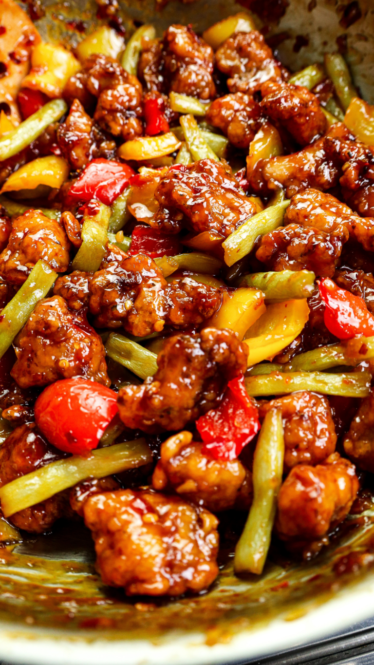 Sticky Chicken With Bell Pepper And Green Beans - Another Food Lover