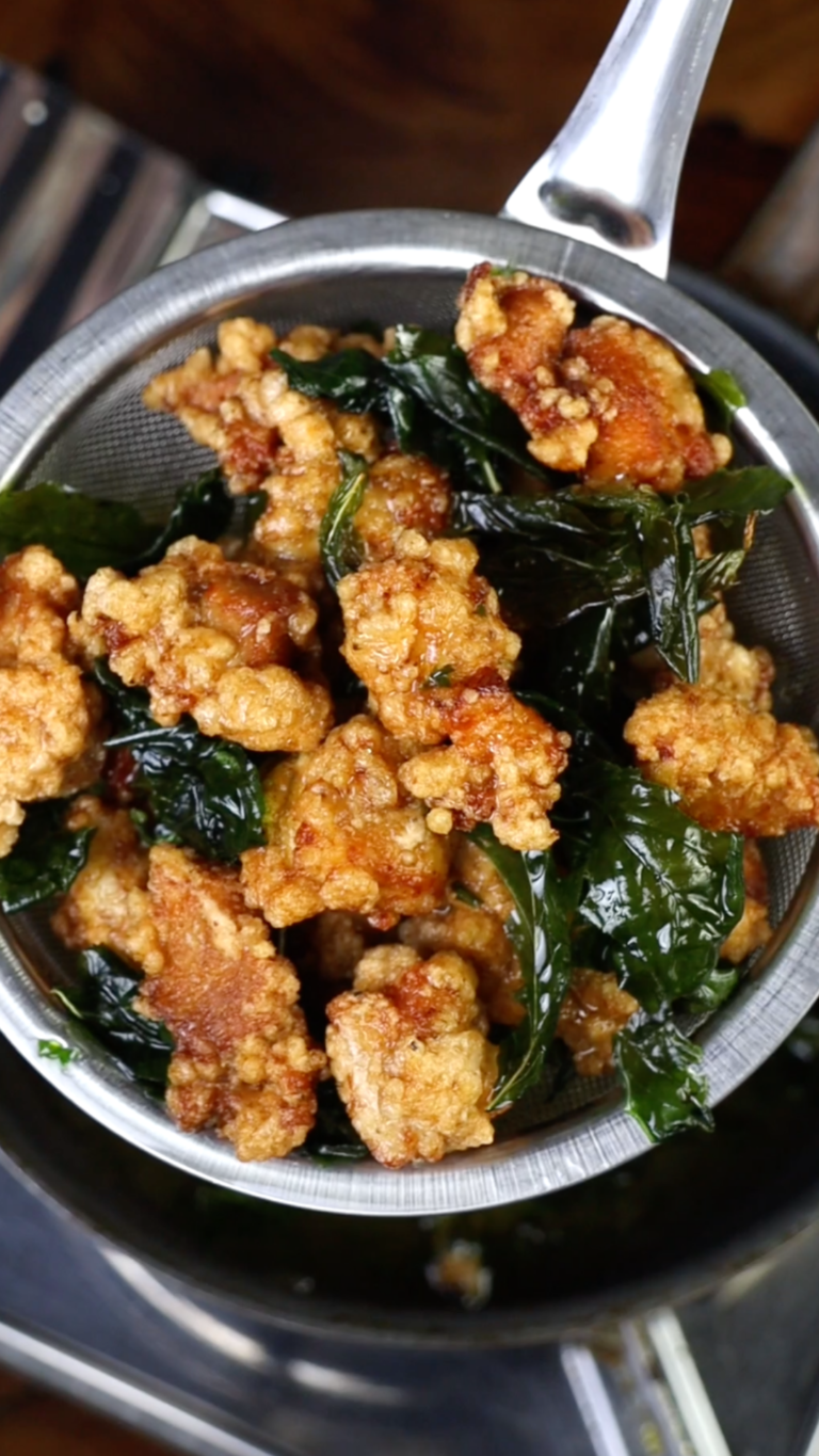 Super Crispy Basil Popcorn Chicken - Another Food Lover